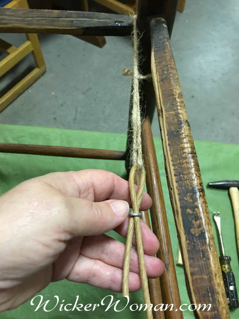 4th Way to Start a Paper Rush Seat | The Wicker Woman